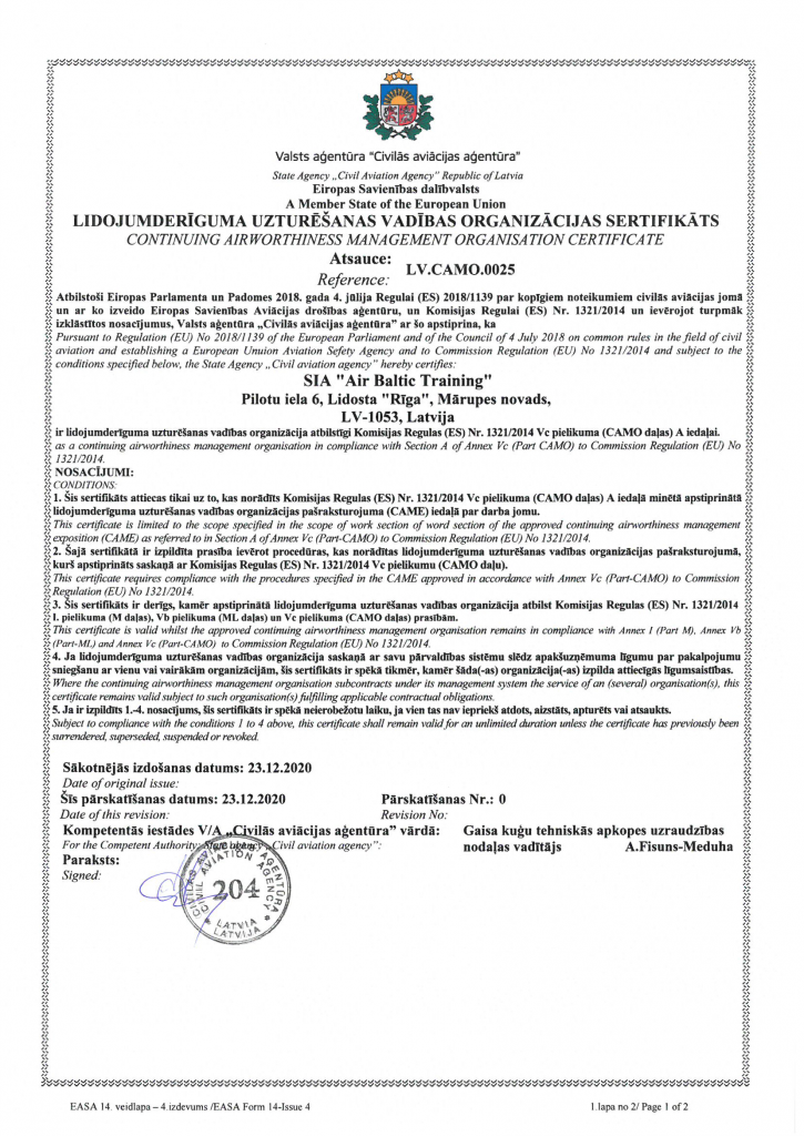 Continuing Airworthiness Management Organisation (CAMO) - airBaltic ...