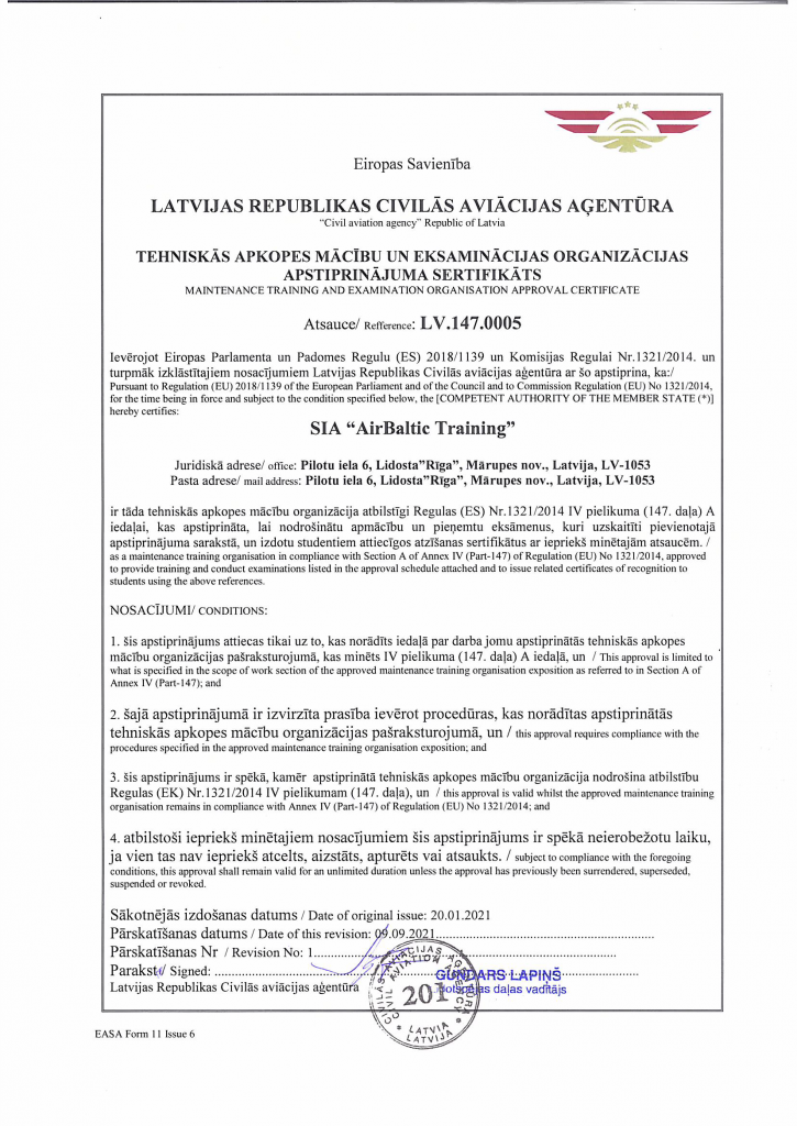 Maintenance Training Organisation (MTO) - airBaltic Training